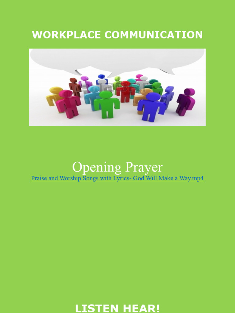 Workplace Communication | PDF | Communication | Information