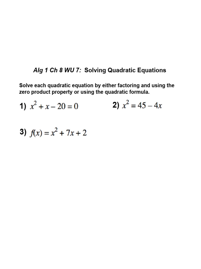 Solving Quadratic Equations Guide | PDF