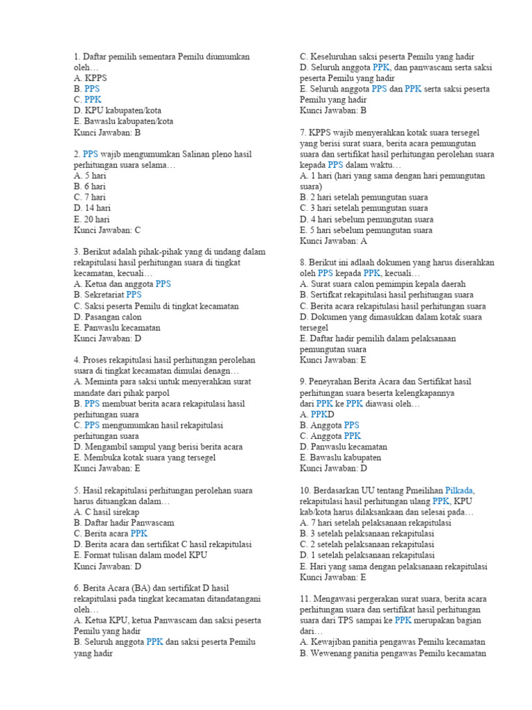Soal PPK PPS 2024 New | PDF