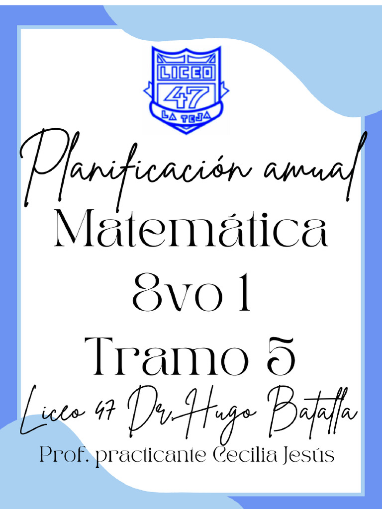 Planificación Anual 8vo. VERSIÓN 1 2 - 4 - 24 | PDF | Triángulo ...