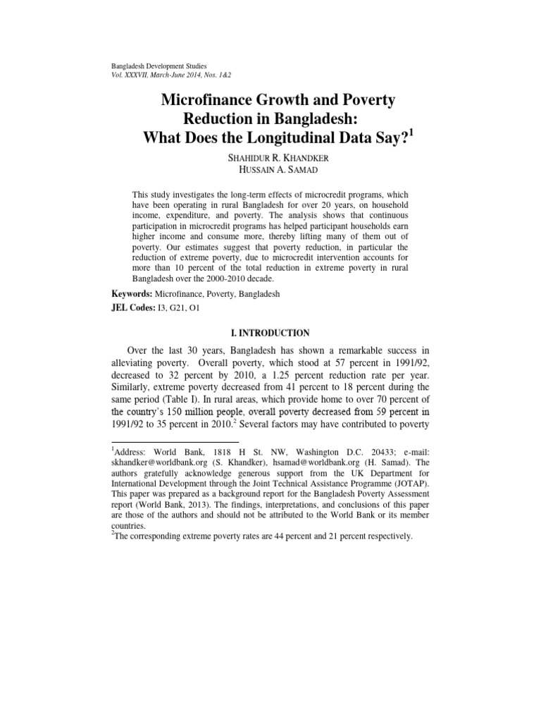 7 - Microfinance Growth and Poverty Reduction | PDF | Microfinance ...