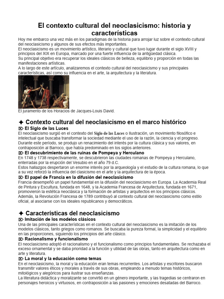 El Contexto Cultural Del Neoclasicismo | PDF | Era de iluminacion | Conocimiento