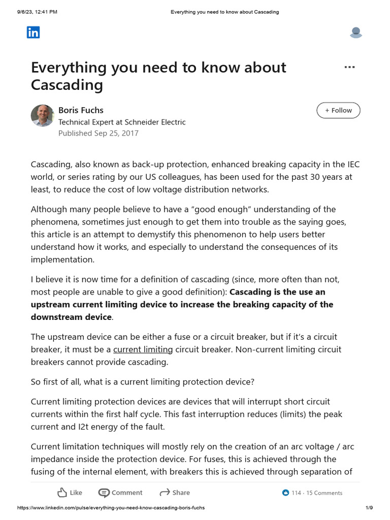 Everything You Need To Know About Cascading | PDF | Fuse (Electrical ...