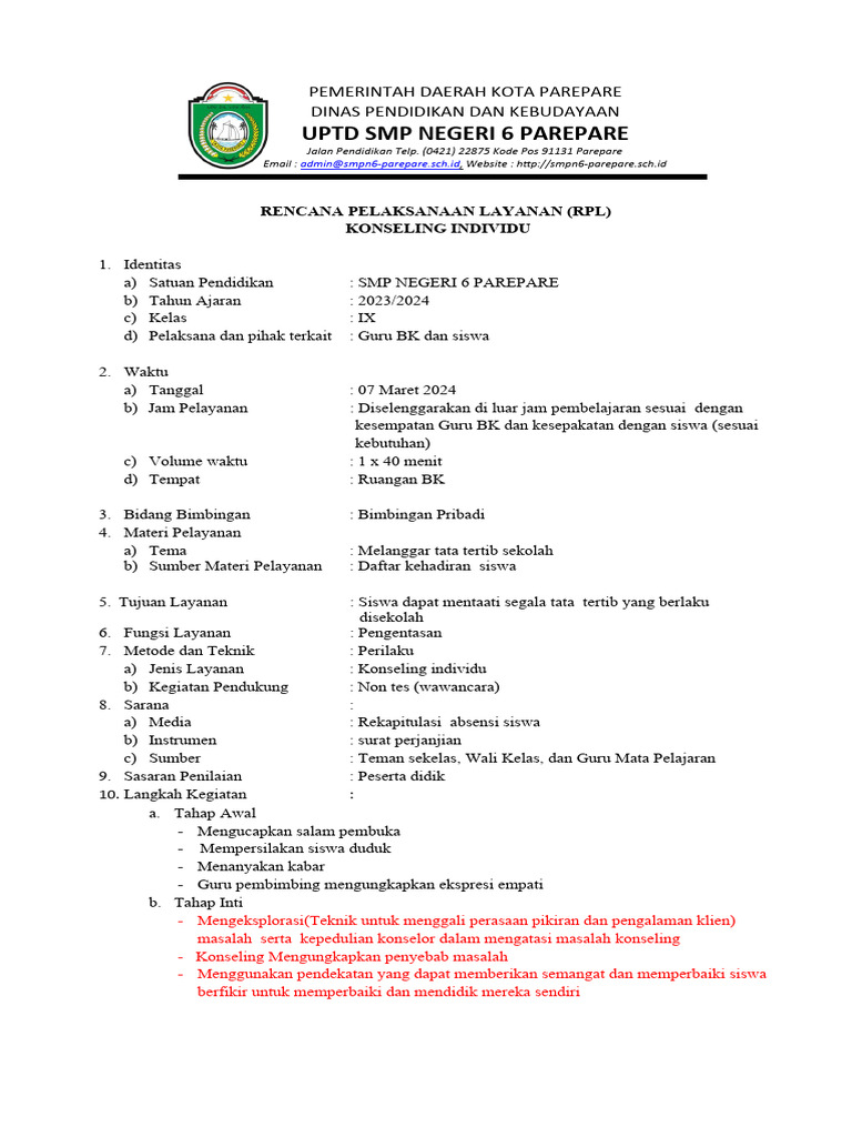 Rasmawati Rpl-Konseling-Individual (1) Tata Tertib | PDF