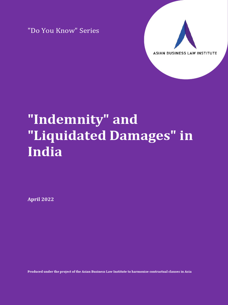 Indemnity and Liquidated Damages in India | PDF | Indemnity | Damages