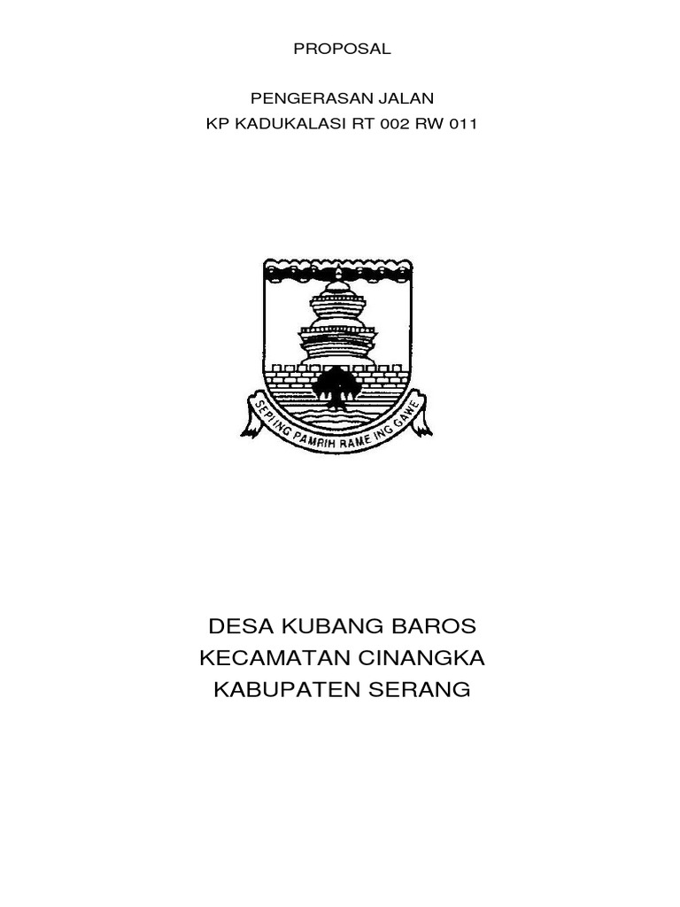 Proposal Pengerasan Jalan KP Kadukalasi | PDF