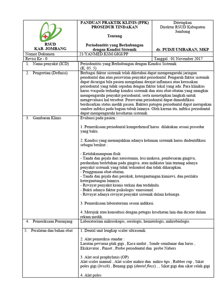 Panduan Periodontitis dan Kondisi Sistemik | PDF