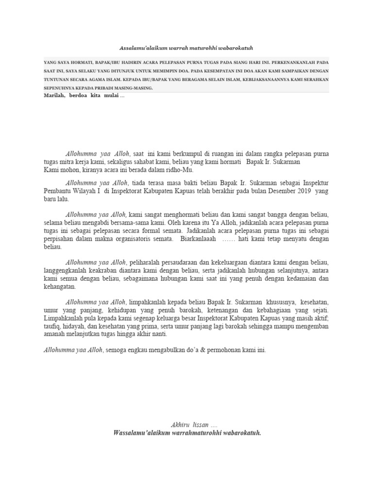 Doa Purna Tugas | PDF