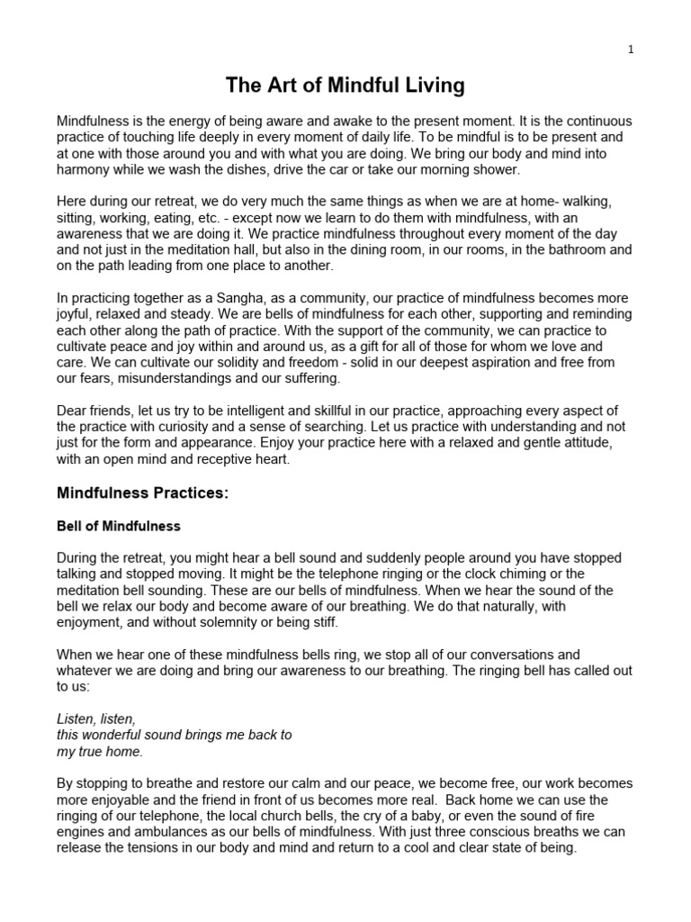 The Art of Mindful Living | PDF | Mindfulness | Meditation