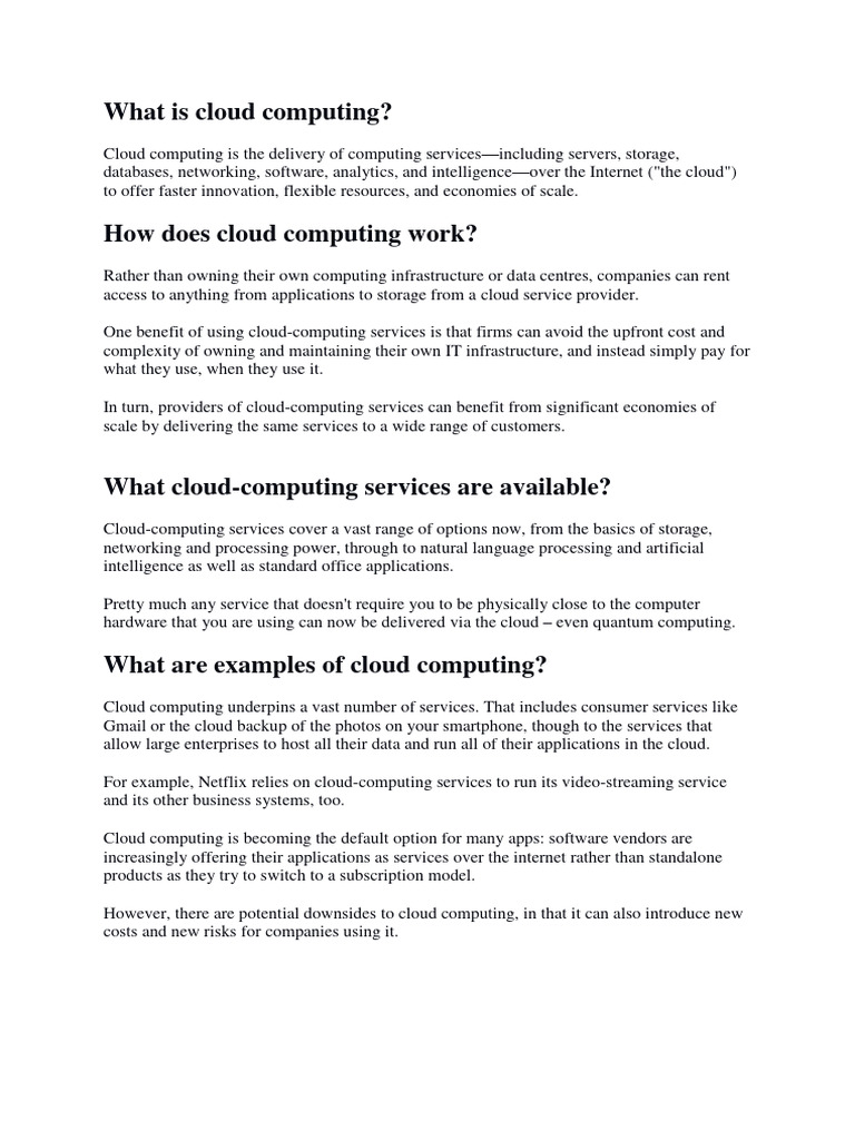 Cloud Computing | Download Free PDF | Cloud Computing | Internet Of Things