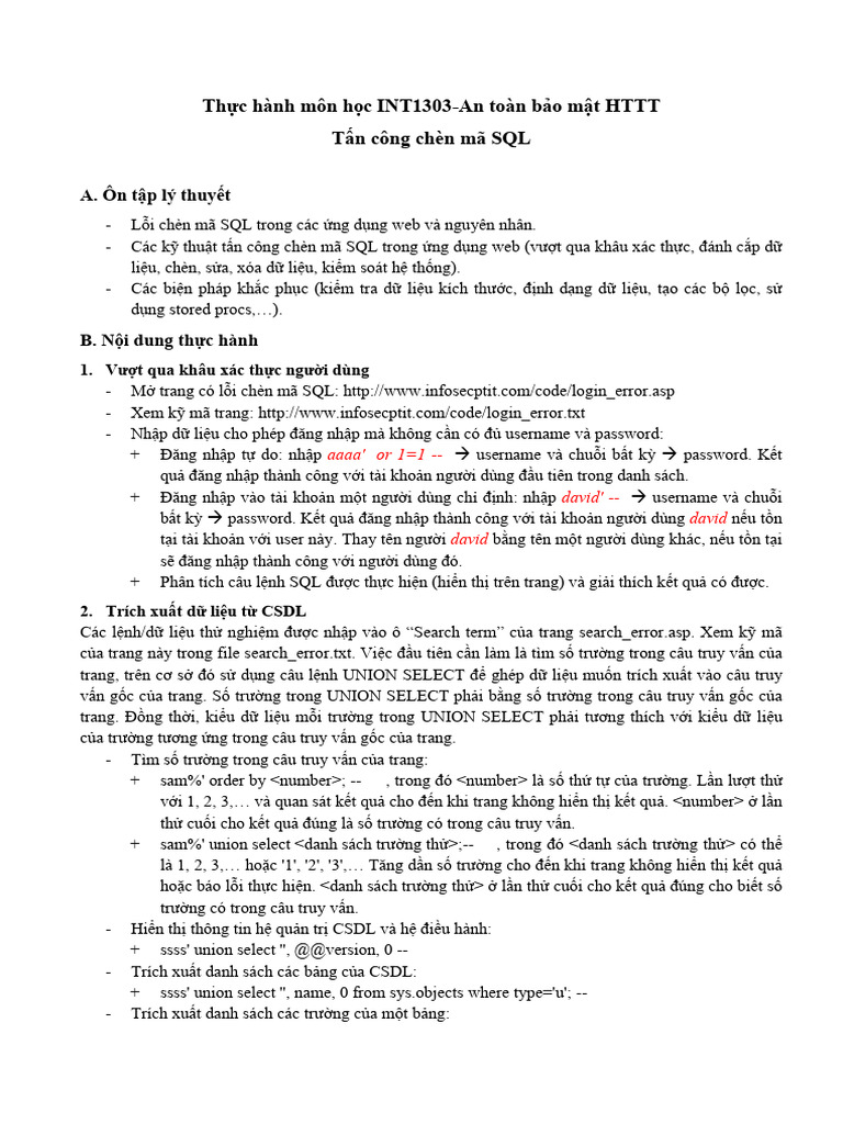 Thuc-hanh-ATBM-HTTT-2022 | PDF