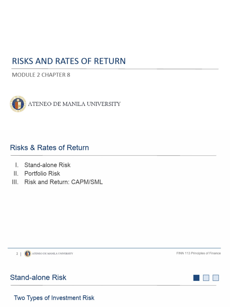 02 Ch8 Risks and Rates of Return | PDF | Capital Asset Pricing Model ...