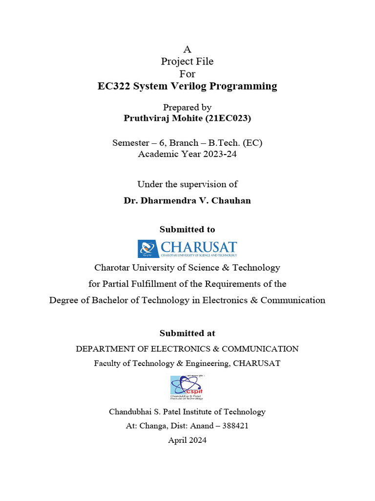 21EC023_SV_Project_file | PDF | Computing | Computer Science