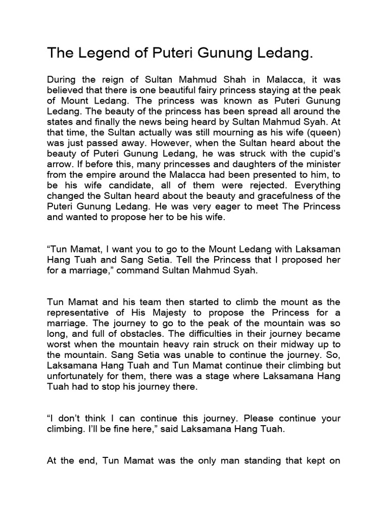 The Legend of Puteri Gunung Ledang | PDF
