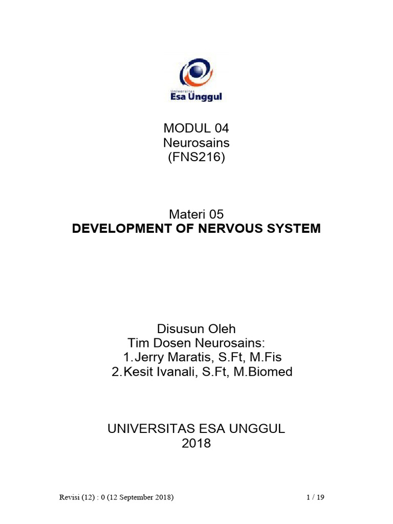 Modul Development of Neuron System | PDF