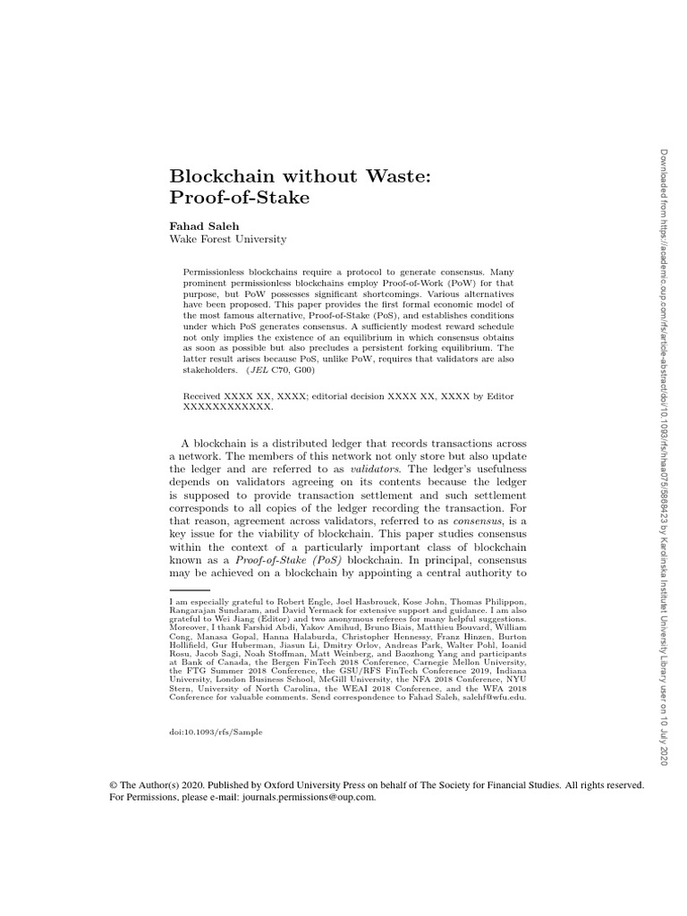 10.1093@rfs@hhaa075 | PDF | Distributed Computing | Applications Of Cryptography