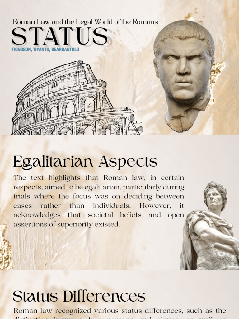 Roman Law: Status and Citizenship | PDF | Citizenship | Roman Empire