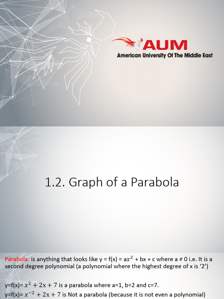 1.2. parabolas | PDF | Mathematical Concepts | Analytic Geometry