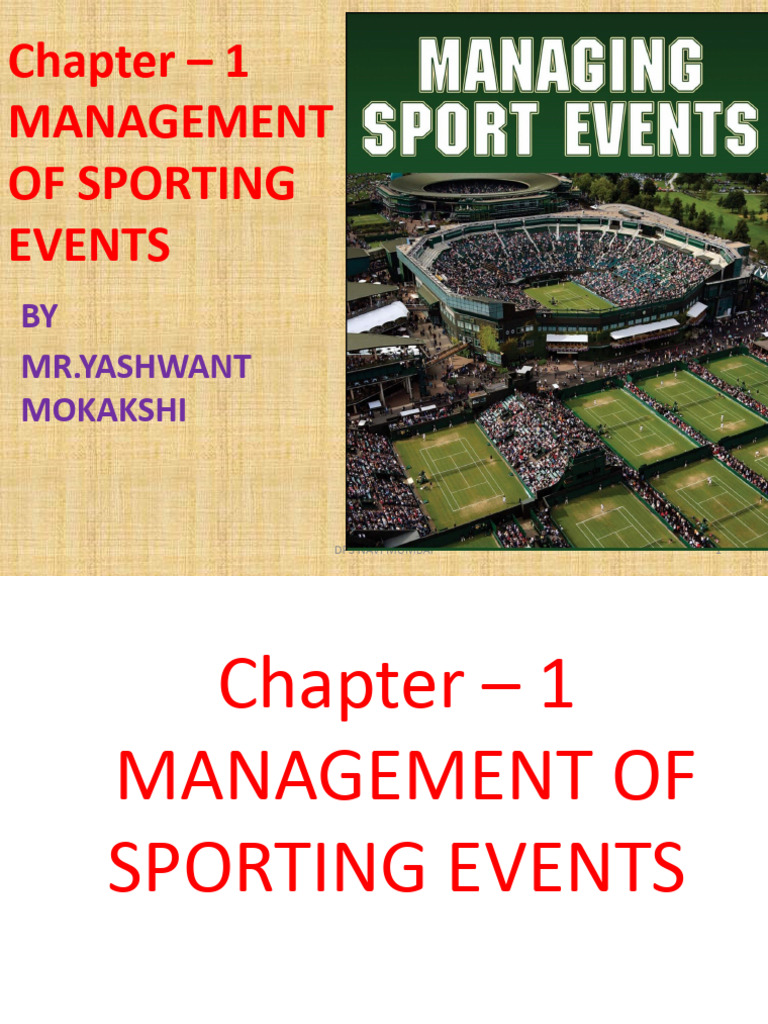 Chapter - 1 Management and Sporting Events GS | PDF | Human Resources | Tournament