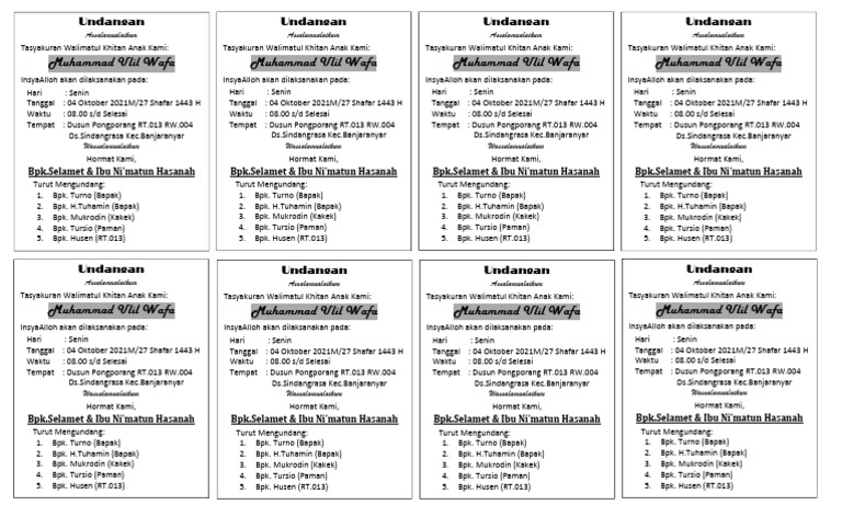 Undangan Hajatan | PDF