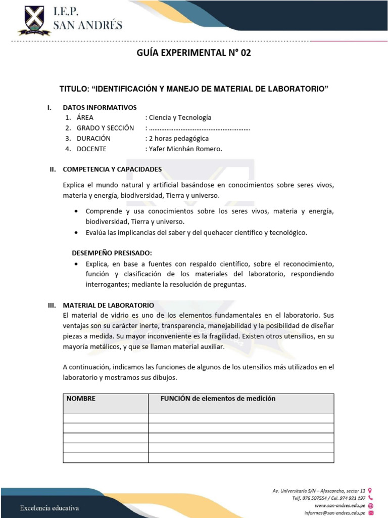 Guia de Laboratorio 2 | PDF | Laboratorios | Science