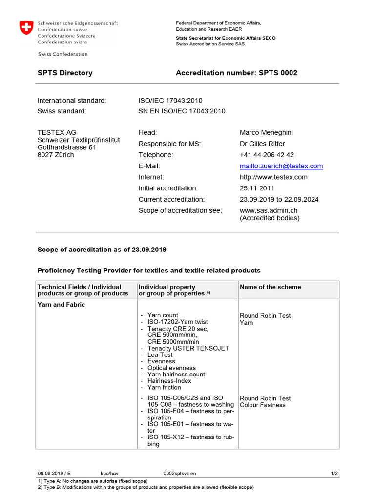 SPTS 0002 en | PDF | Textiles | International Organization For ...