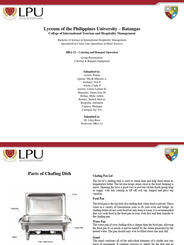 Group 1 - Catering & Banquet Equipment | PDF | Tableware | Foods