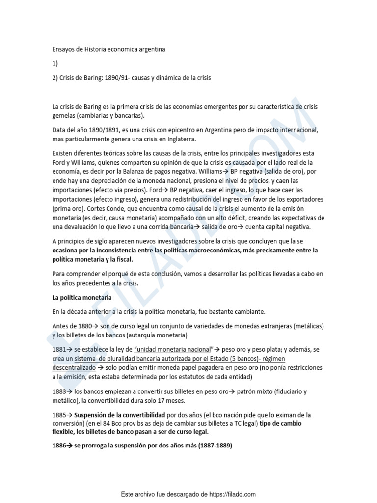 Crisis de Baring | PDF | Deuda | Moneda