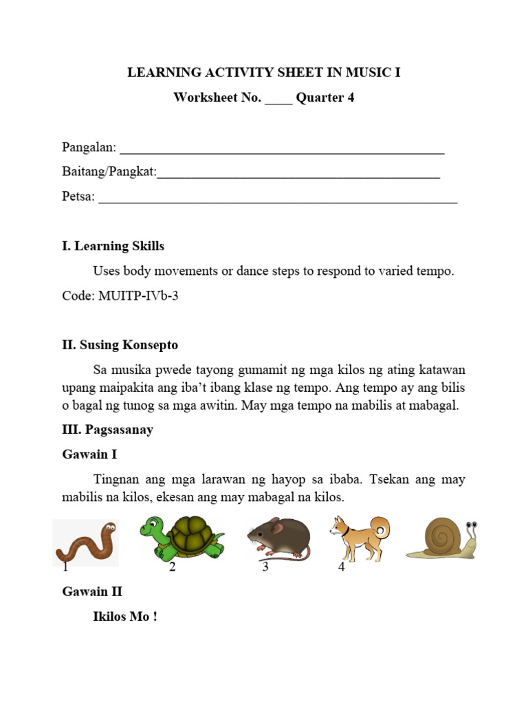 Learning Activity Sheets | PDF