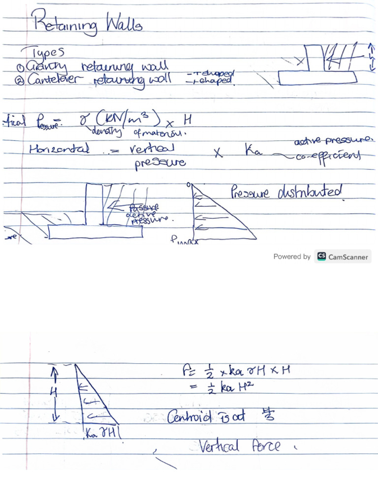 Retaining Walls Class Notes 01 | PDF