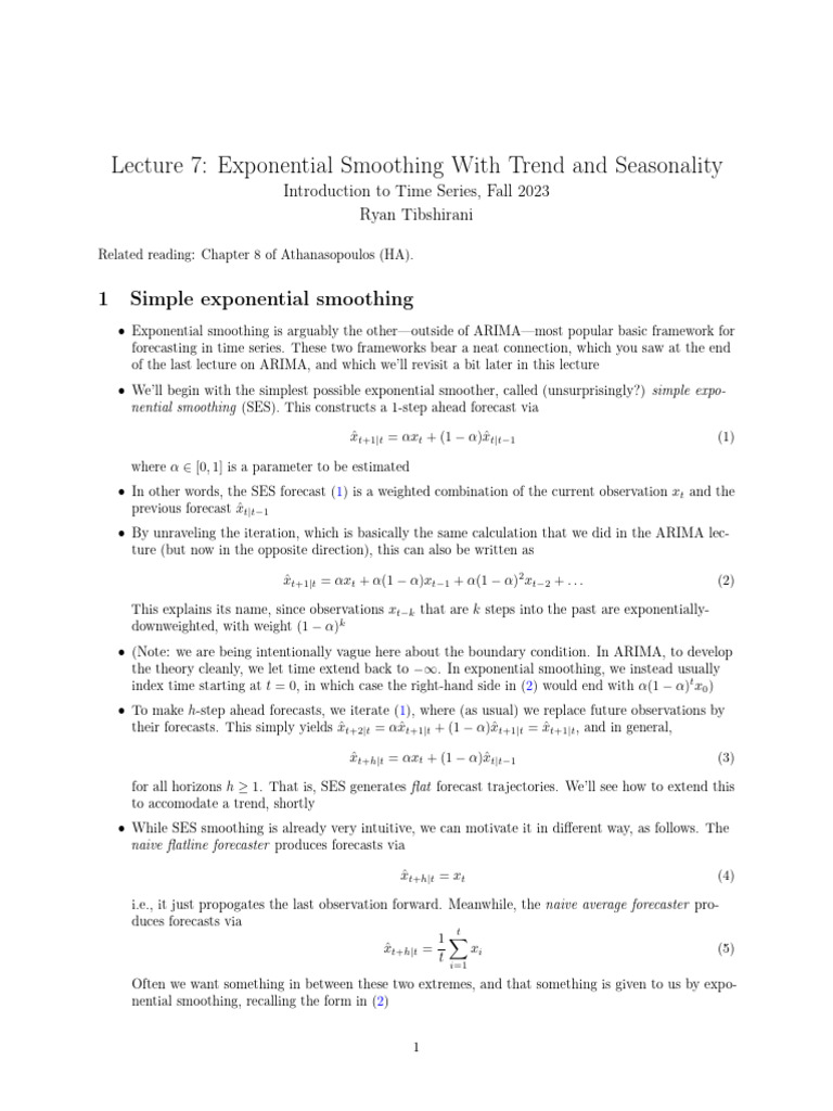 Exponential Smoothing With Trends and Seasonality | PDF | Autoregressive Integrated Moving ...