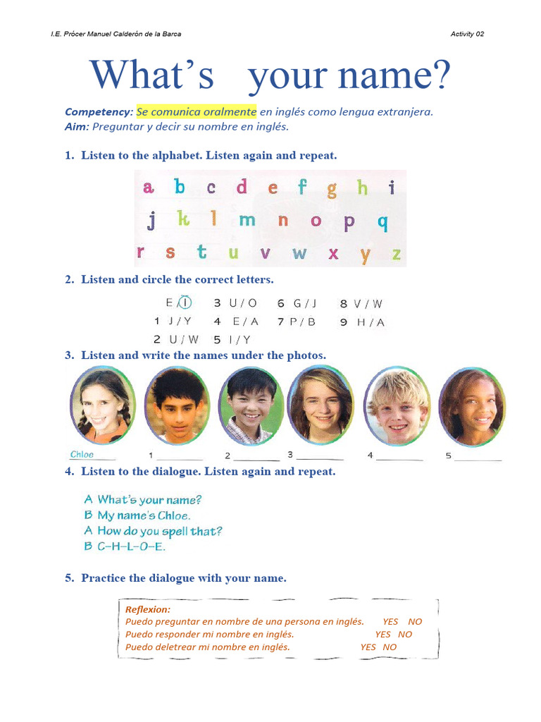ACTIVITY 02 WHATS YOUR NAME 1 | PDF