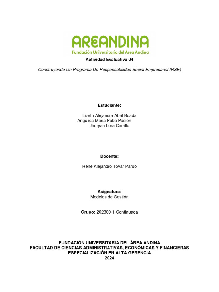 Programa RSE para Italcol: Estrategias y Metas | PDF | Responsabilidad ...