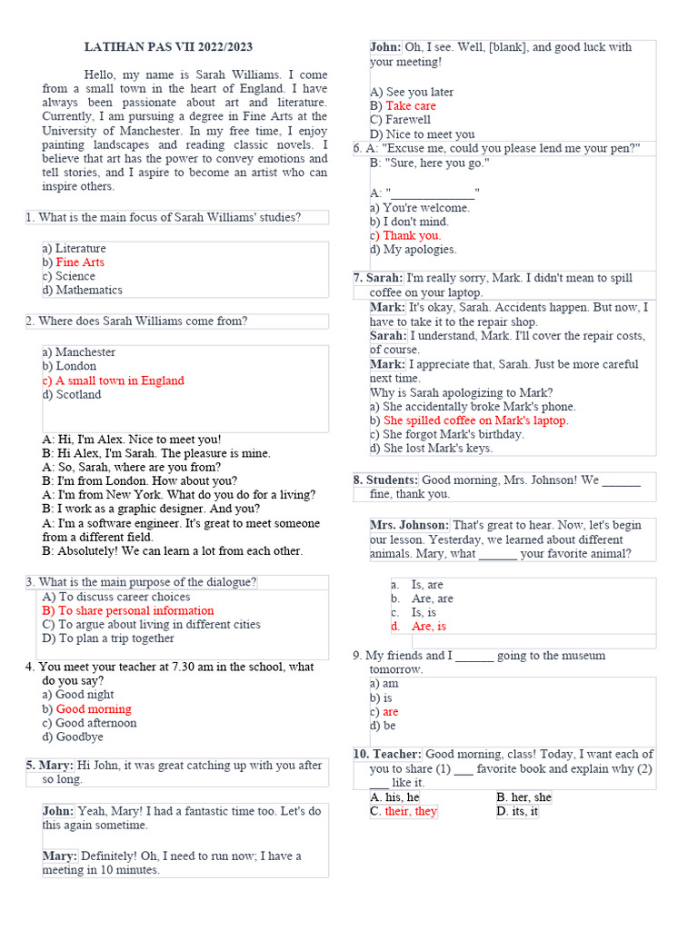 Latihan Pas Vii 2022 | PDF | Earth | Sun