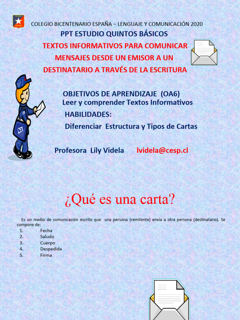 Guia 13 Quintos Estructura de Una Carta | PDF | Comunicación