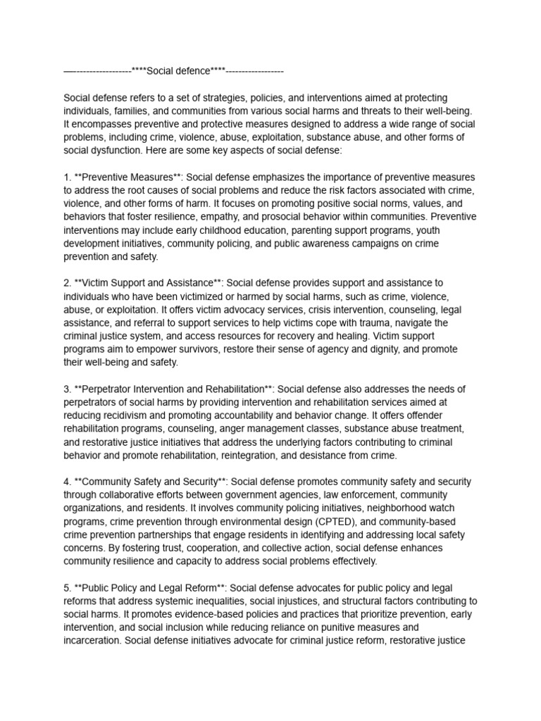 Social Defence and Correctional Services | PDF | Restorative Justice ...