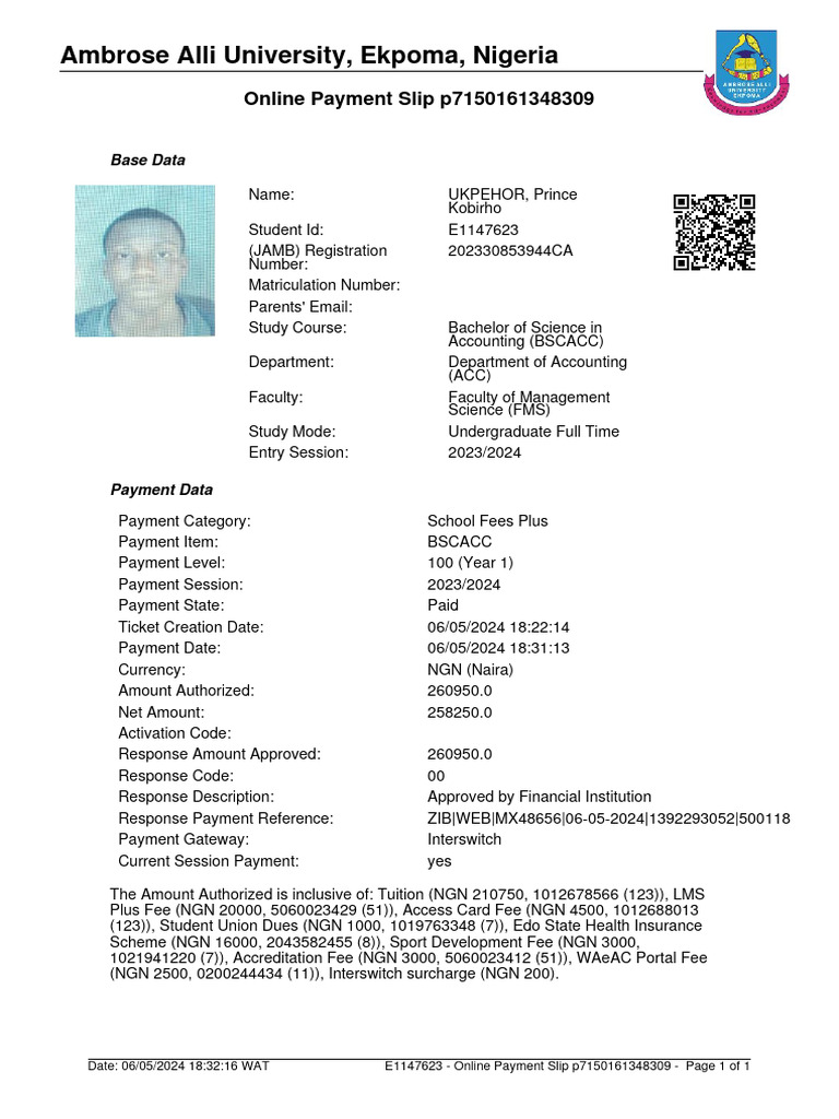 Payment Slip | PDF | Payments | Service Industries