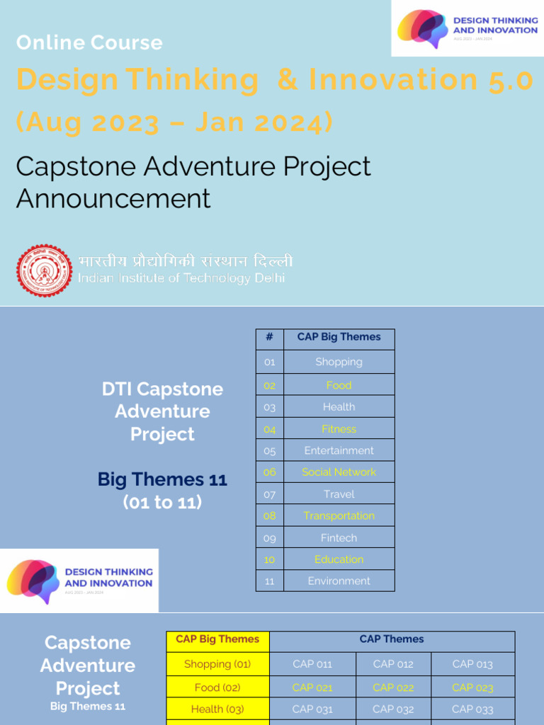 DTI 5.0 Capstone Projects Annnouncement | PDF | Cognition | Cognitive ...