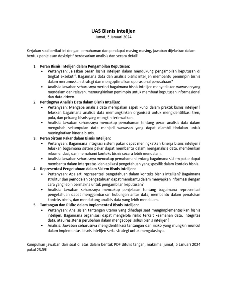 UAS Bisnis Intelijen | PDF