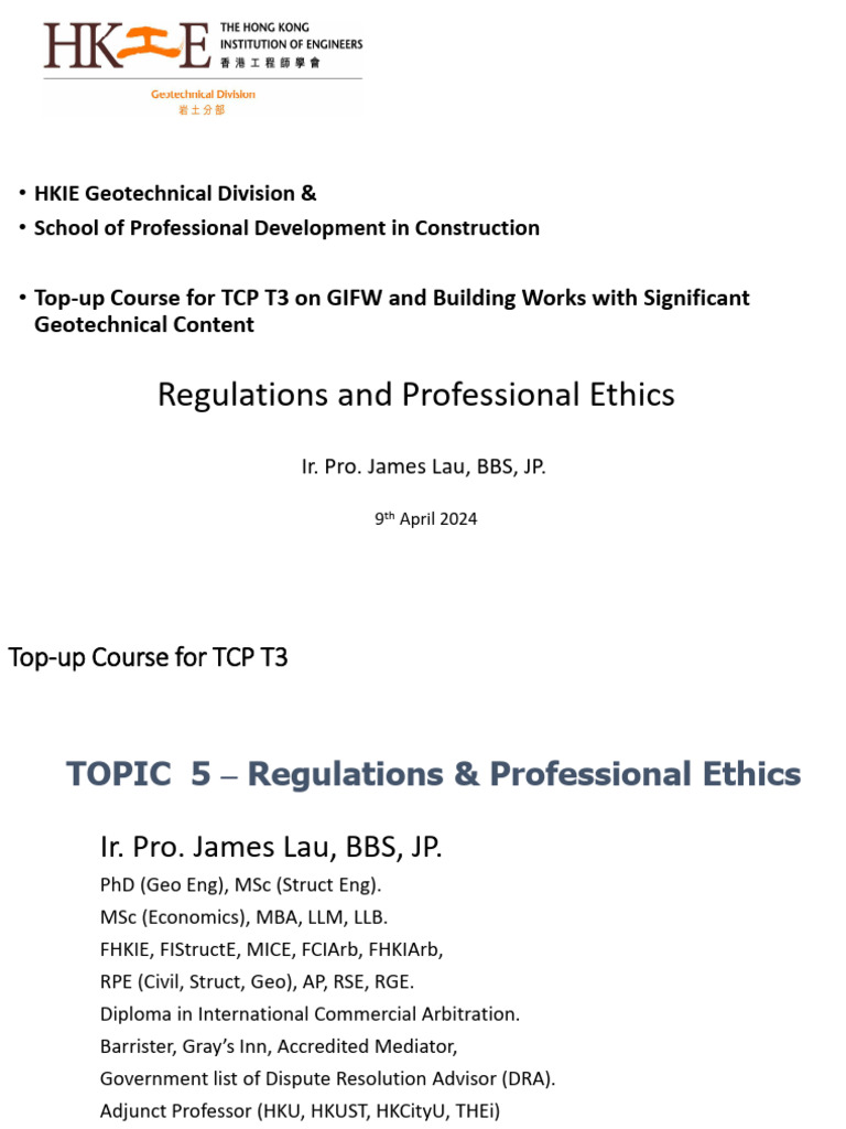 TCP T3 Geotechnical Regulations Course | PDF | Transmission Control ...