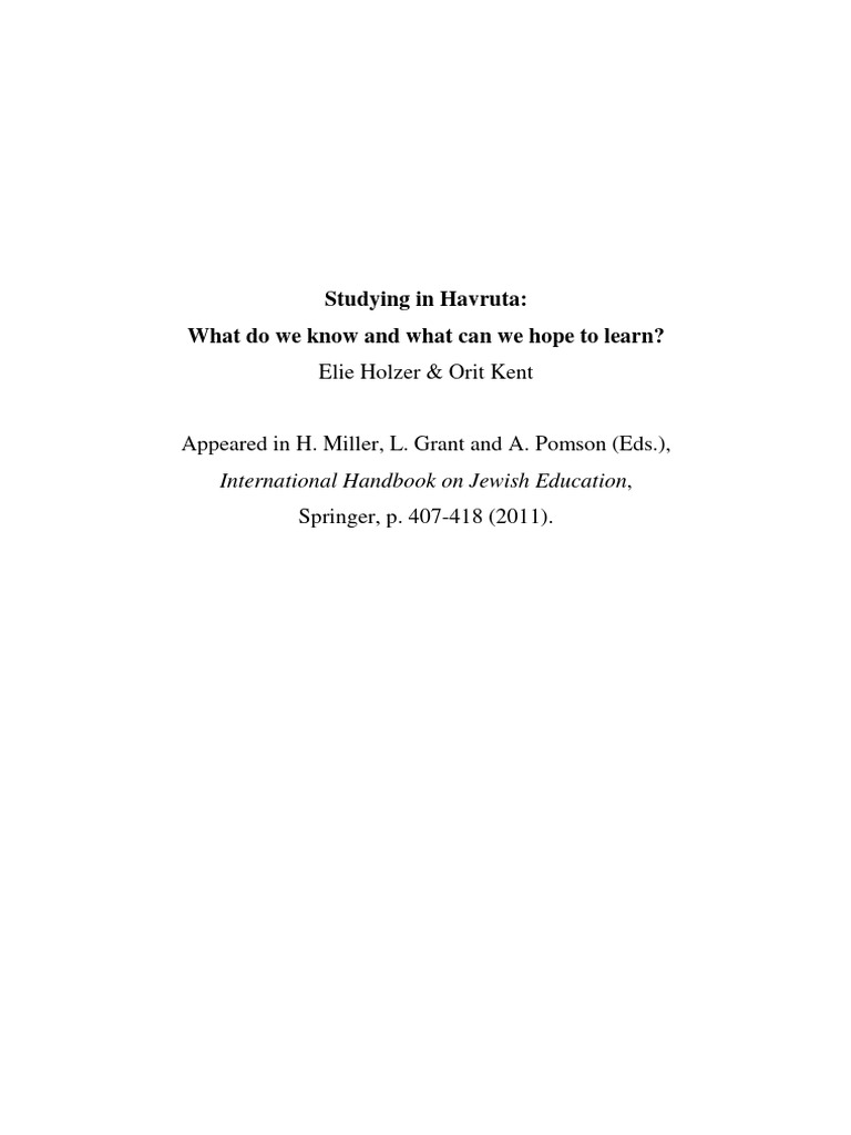 Havruta Learning: Insights and Practices | PDF | Learning | Midrash