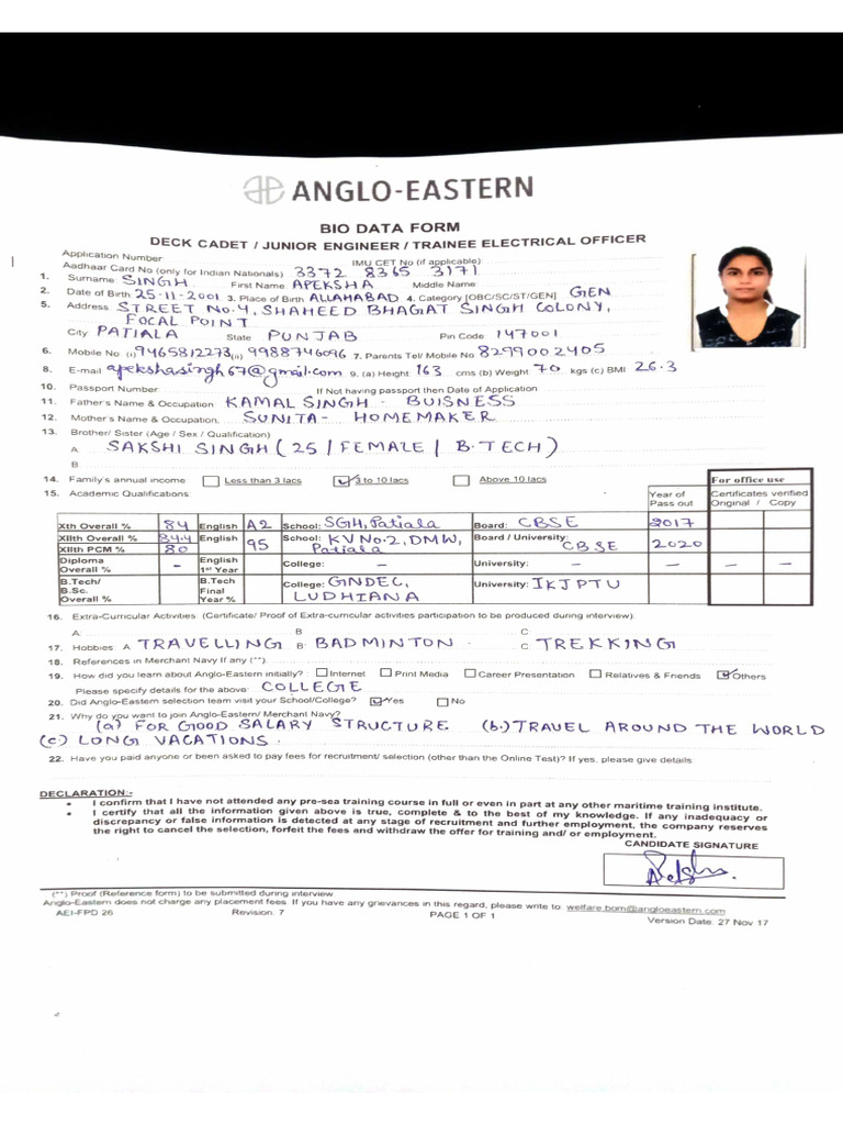 Anglo Form Final | PDF