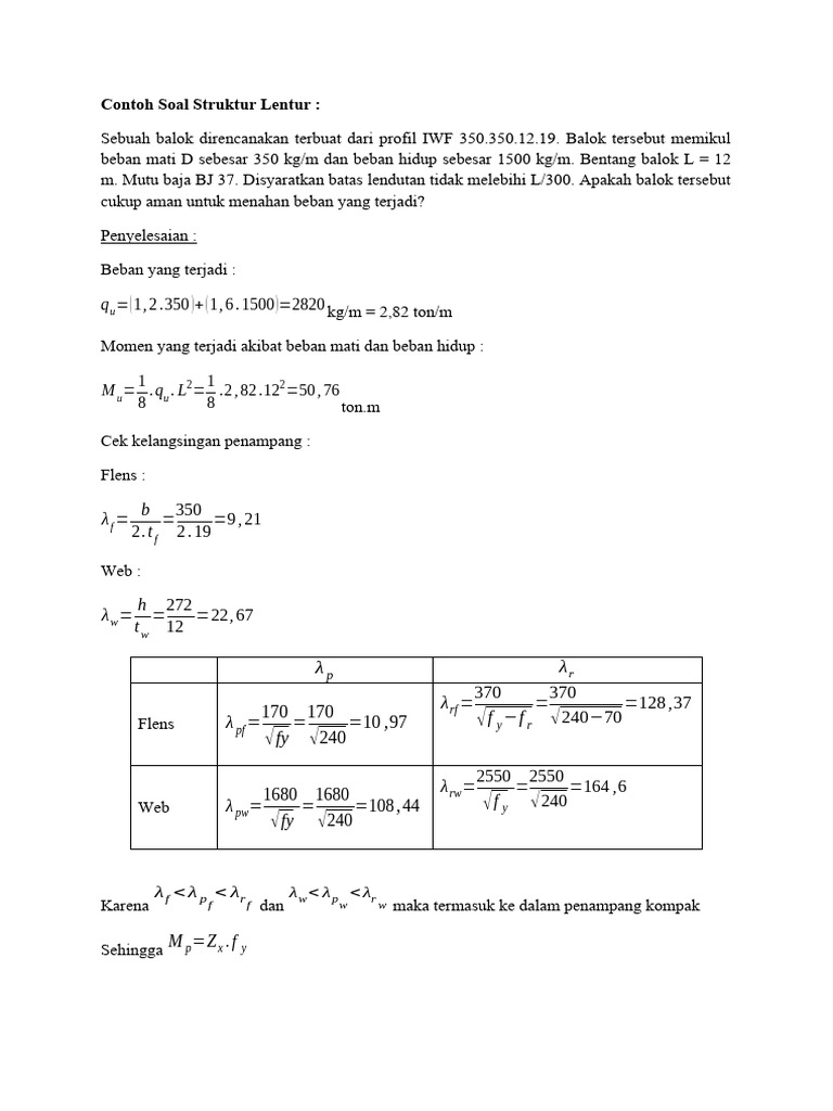 Contoh Struktur Lentur | PDF