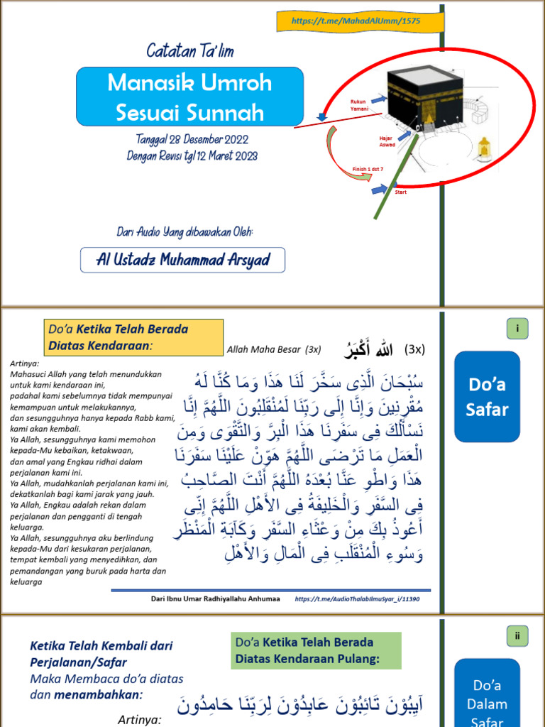 Final Catatan Manasik Umroh Slide Dan Revisi 12032023 | PDF