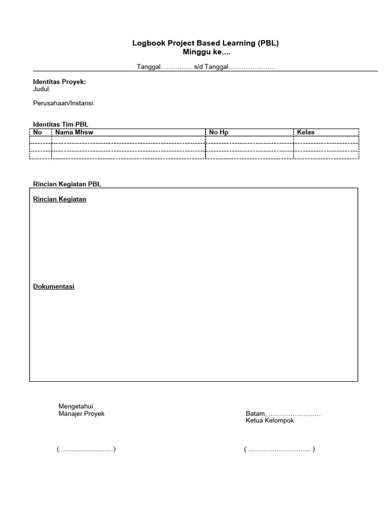 Logbook PBL | PDF