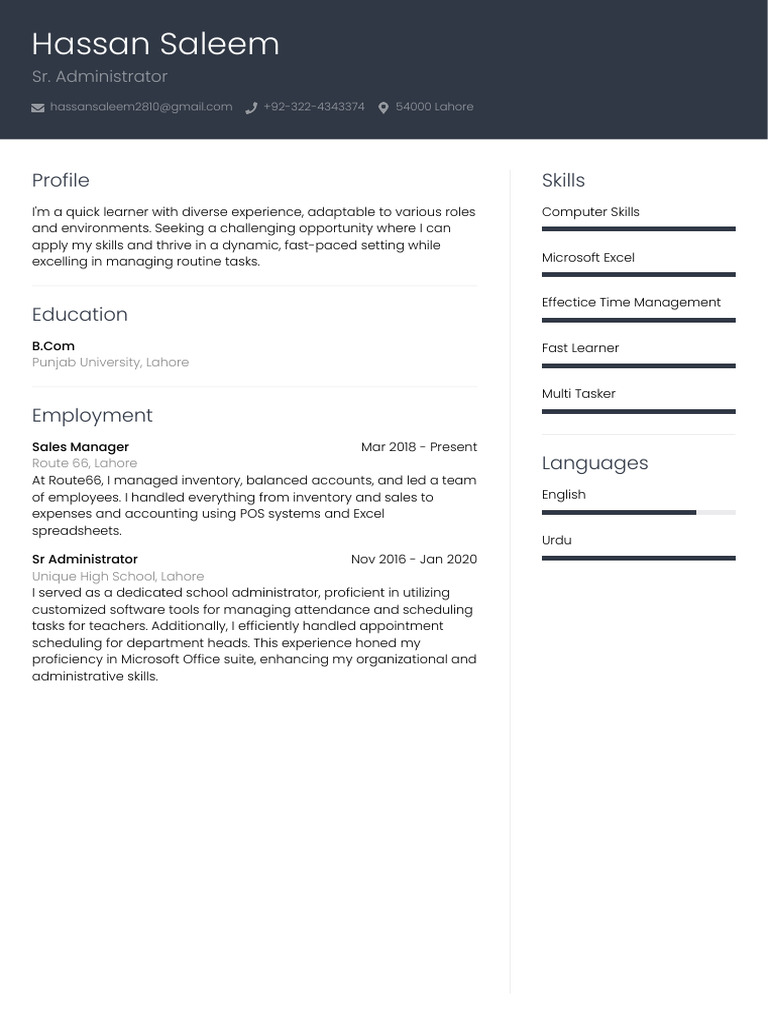 Resume Hassan Saleem | PDF