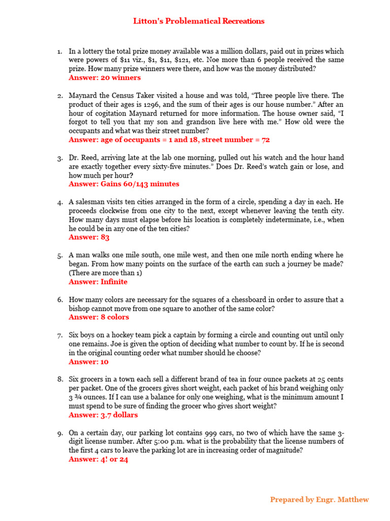 Littons Problematical Recreations | Download Free PDF | Area | Triangle