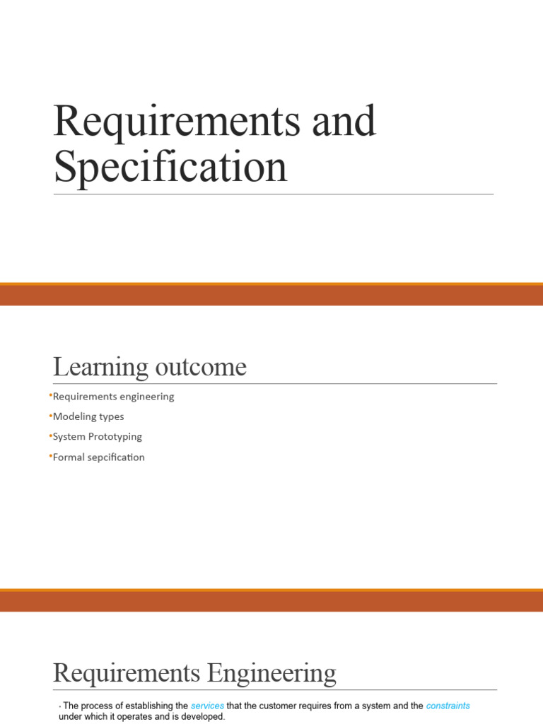 Chapter 2 Requirements and Specification 2024 | PDF | Software Prototyping | Class (Computer ...