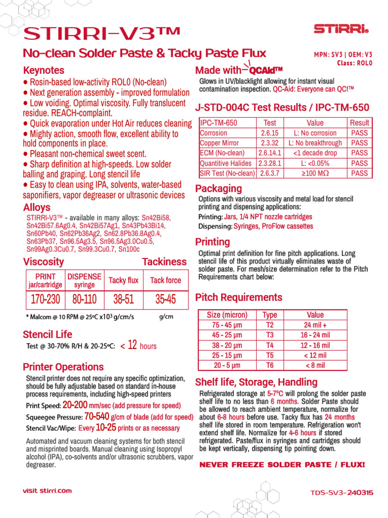 TDS SV3 SV3 240325 | PDF | Applied And Interdisciplinary Physics | Chemical Substances