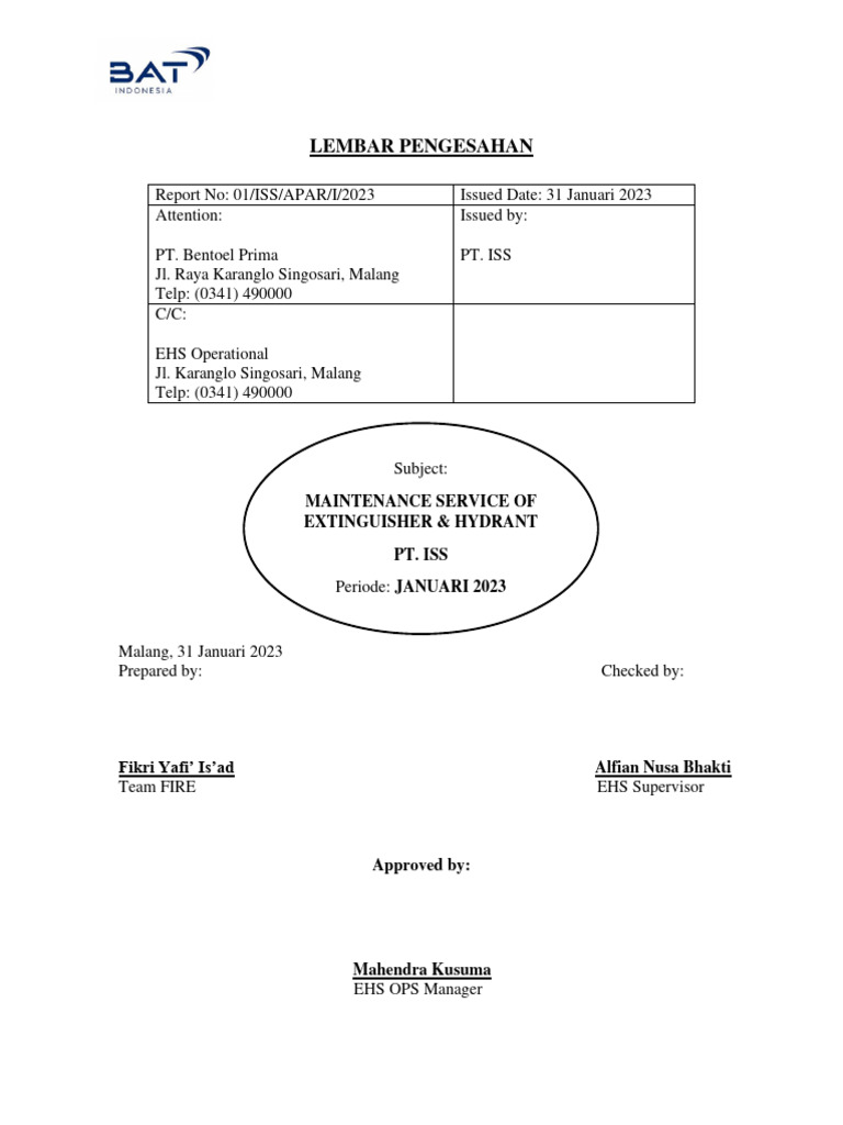 Extinguisher & Hydrant Maintenance Report | PDF